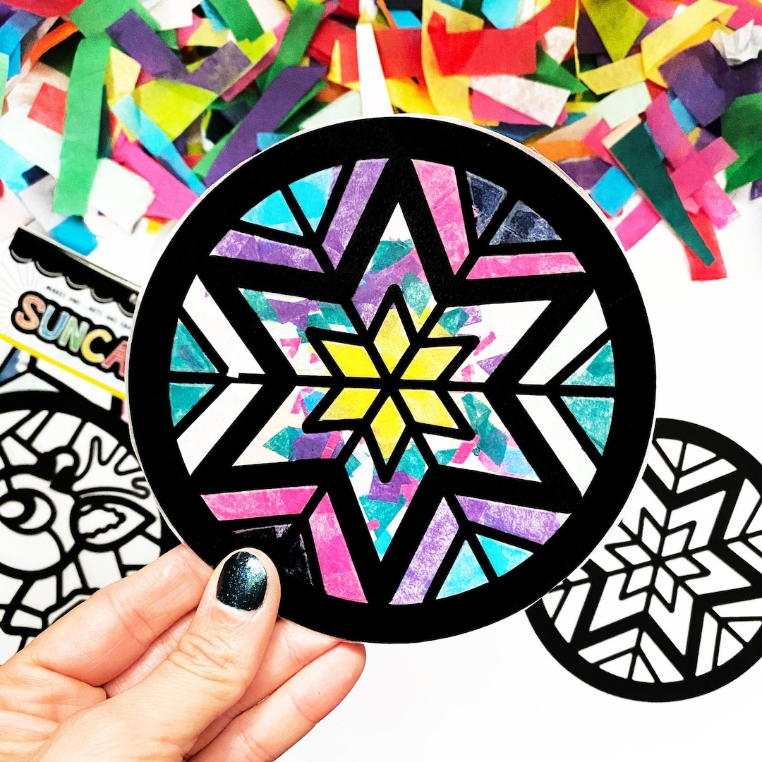 Snowflake Suncatcher Kit, Winter Birthday Party Favors for Kids ...