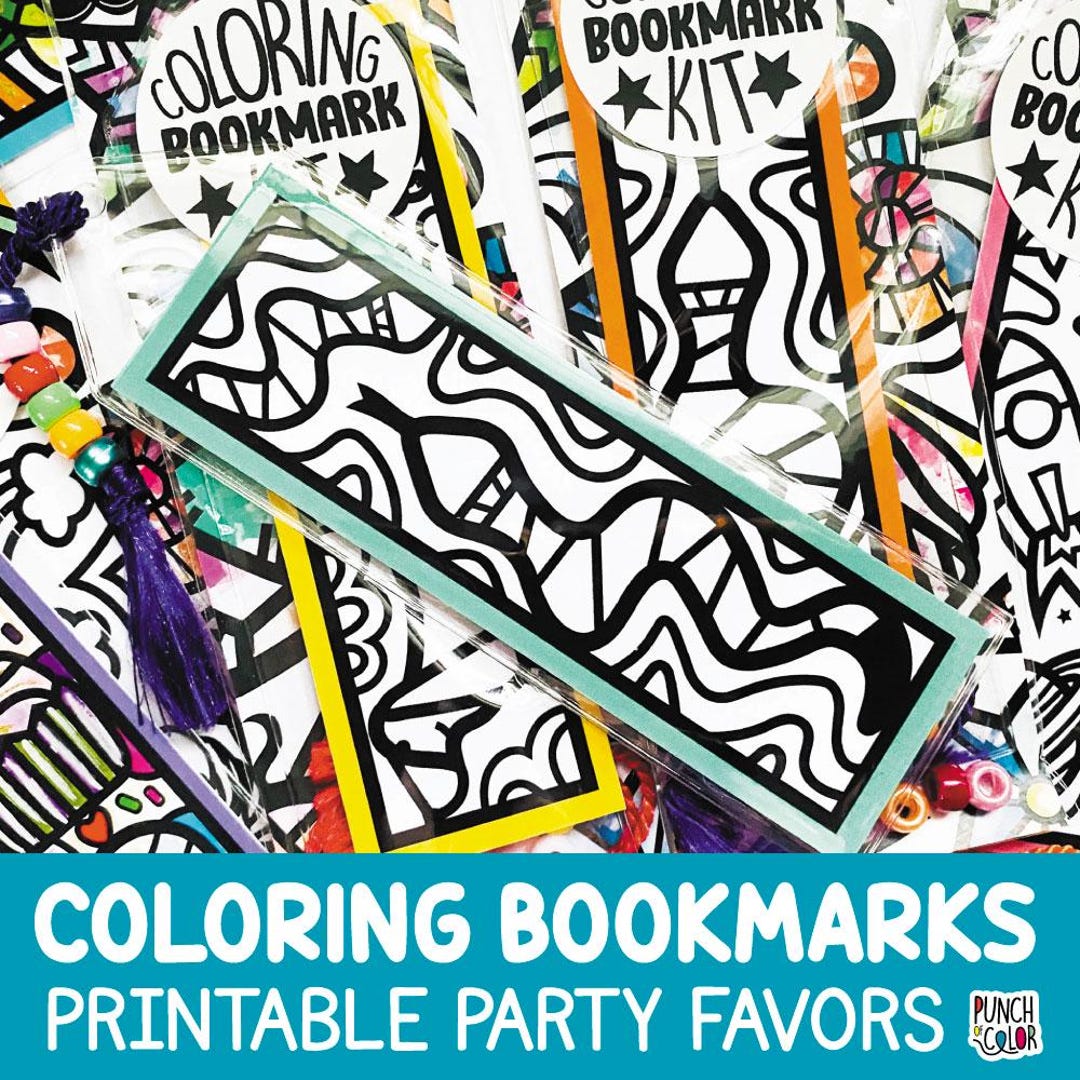 Printable Snake Party Favors, Snakes Coloring Bookmark Kits, DIY ...