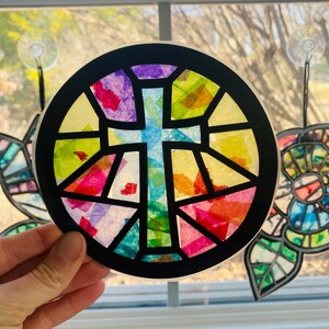 Bulk Cross Suncatcher Paper Craft Kit, Quiet Sunday School Church ...