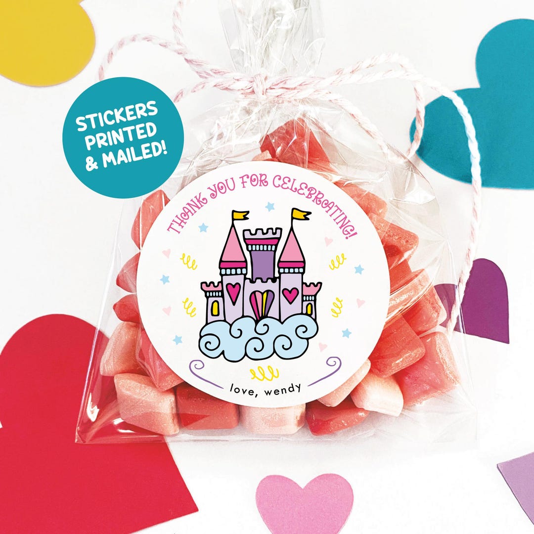 Princess Birthday Sticker Favors for Kids, Printed Once Upon a Time ...