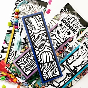 Under the Sea Coloring Bookmarks, Ocean Themed Birthday Party Favor and ...
