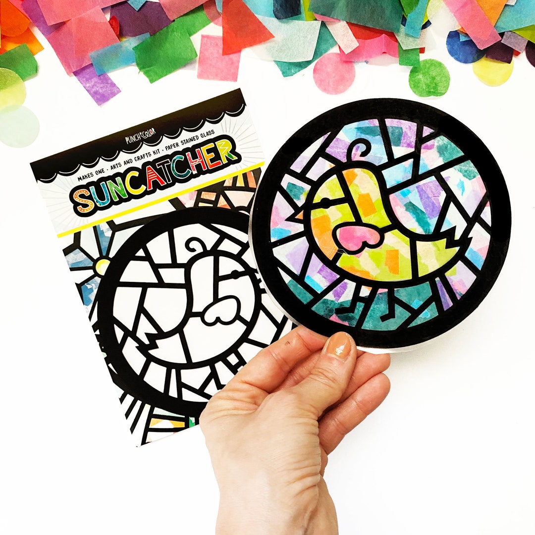 Chick Suncatcher Window Art Kit, Easter Basket Stuffer for Kids, Farm ...