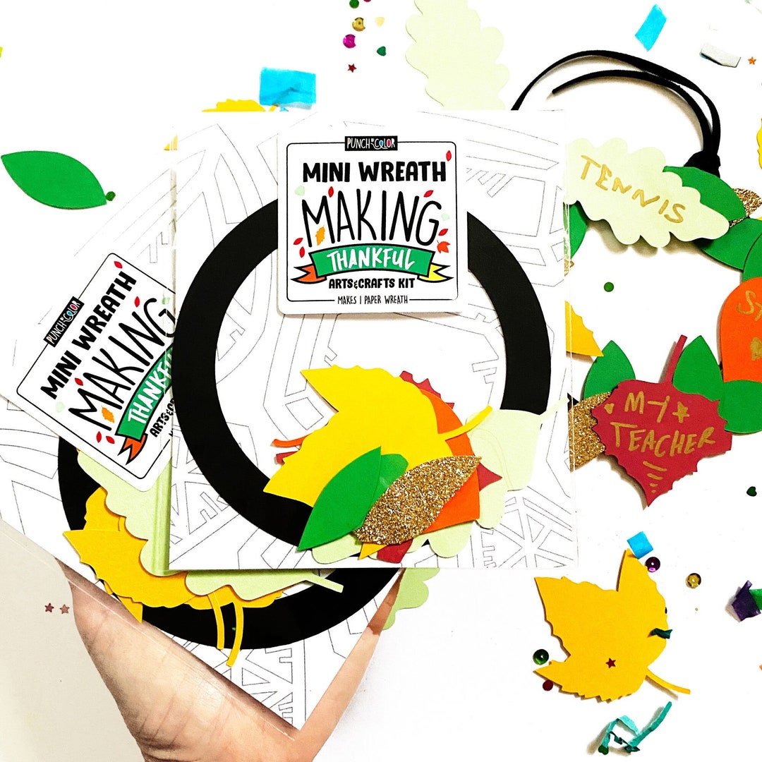 Thankful Wreath Arts and Crafts for Kids, Thanksgiving Gratitude ...