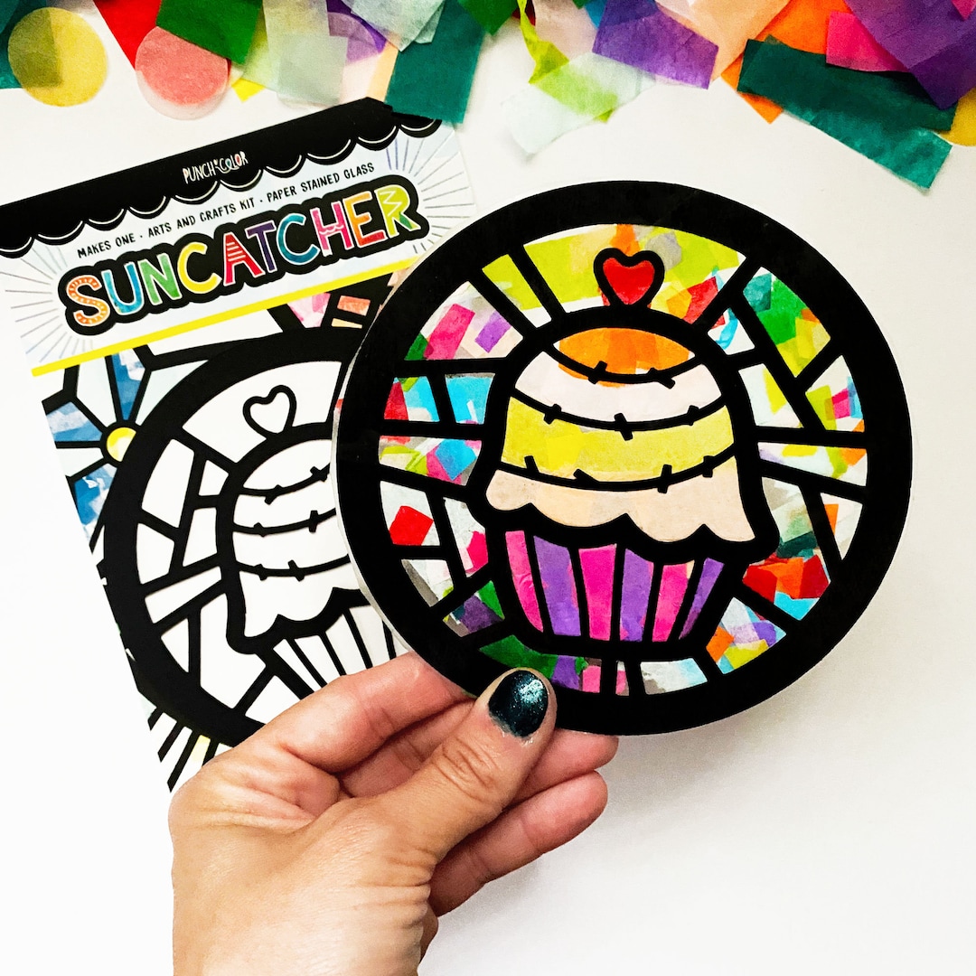 Cupcake Suncatcher Craft Kit, Two Sweet Birthday Party Favors, Girls ...