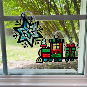 DIY Christmas Ornaments Tissue Paper Stained Glass Suncatcher Kit ...
