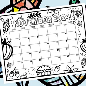 November 2024 Calendar, Printable Coloring Kids Calendar, Preschool ...