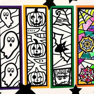 PRINTABLE Halloween Coloring Bookmarks Instant Download Halloween Kids ...