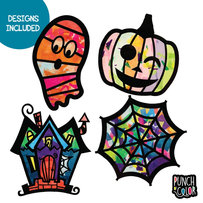Halloween Suncatcher Arts and Crafts Kit for Kids Halloween - Etsy
