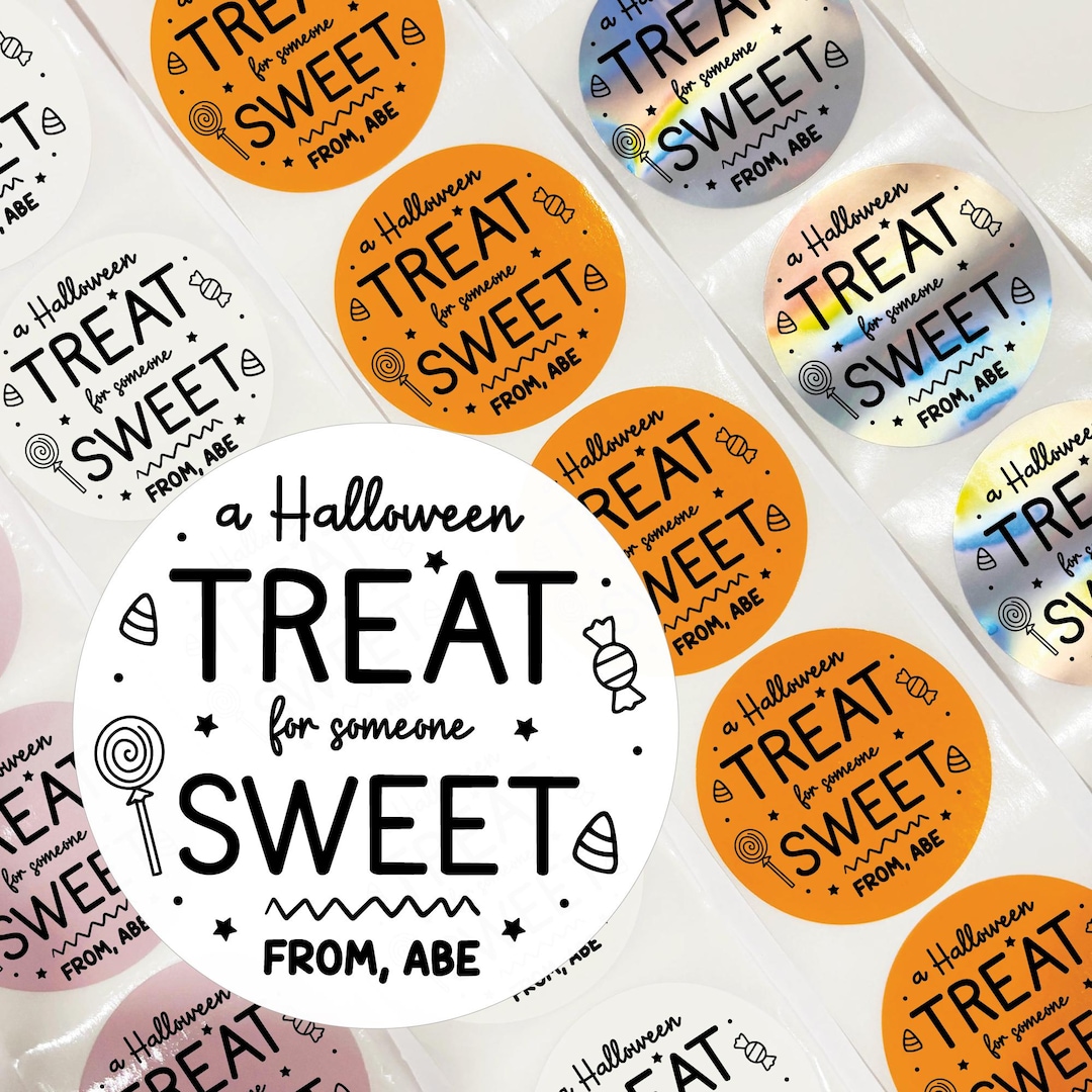 Personalized A Halloween Treat for Someone so Sweet Favor Stickers ...