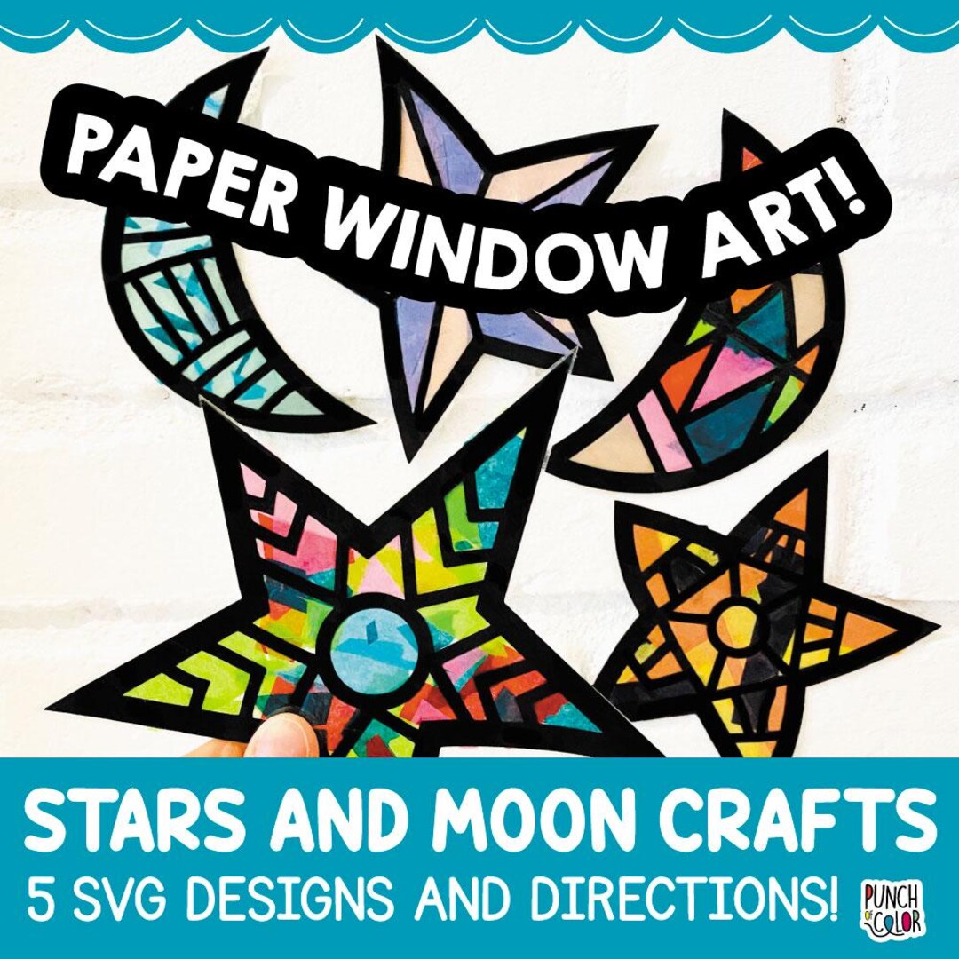 SVG File 5 Stars and Moons, Make Suncatchers at Home on Your Cricut ...