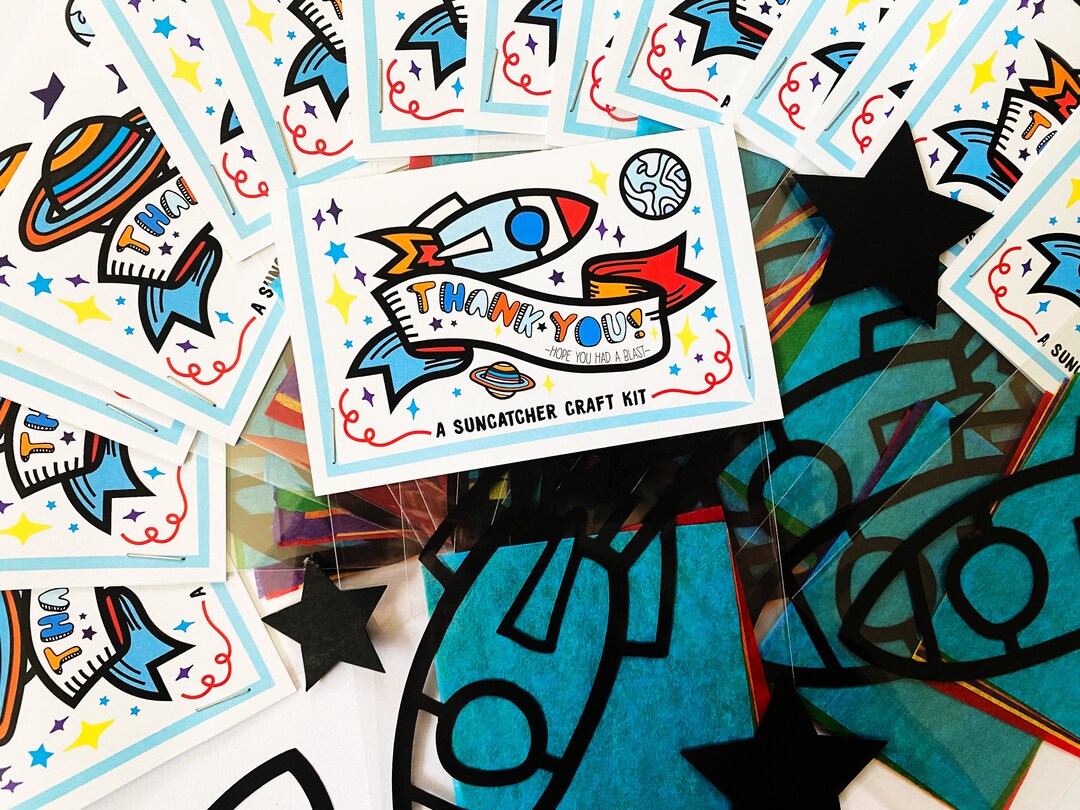 Rocket Ship Birthday Party Favor Craft Kit, Outer Space Birthday Party ...