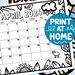 April 2024 Calendar, Printable Coloring Kids Calendar, Preschool ...