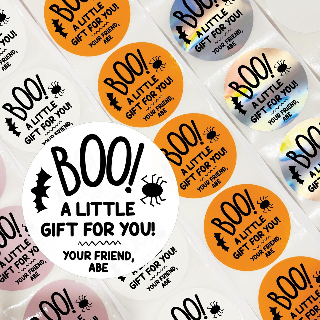 Personalized Boo A Little Gift for You Halloween Favor Stickers, Custom ...