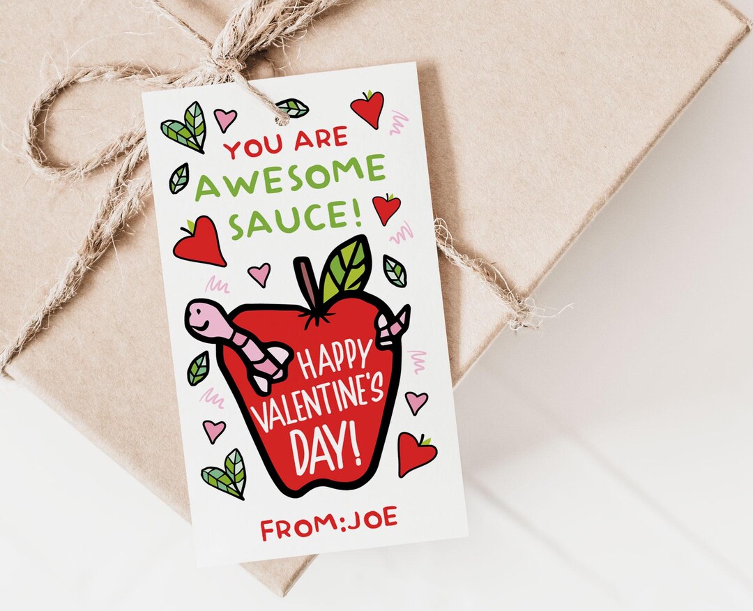 Applesauce Pouch Valentine Printable, Snack Classroom Valentine's Day ...
