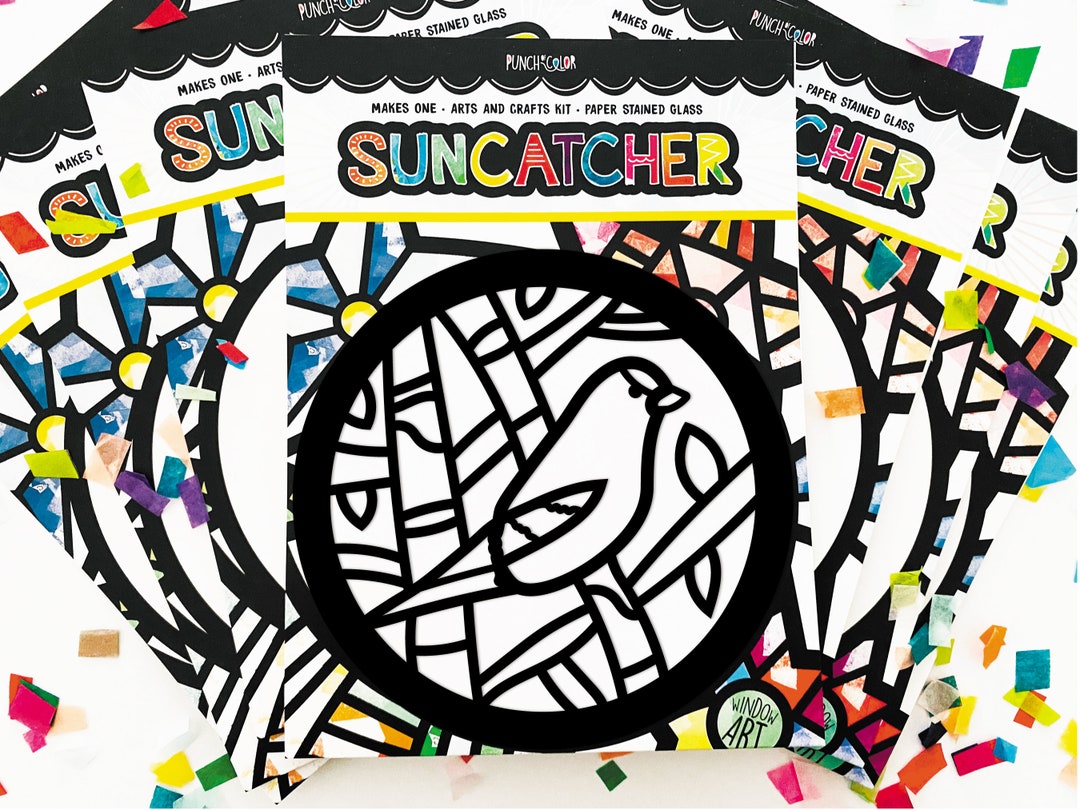 Finch Bird Suncatcher Craft Kit for Kids Forest or Winter Woodland ...