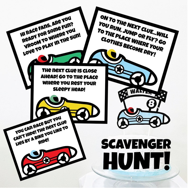 Race Car Scavenger Hunt Digital Download Print at Home Race | Etsy