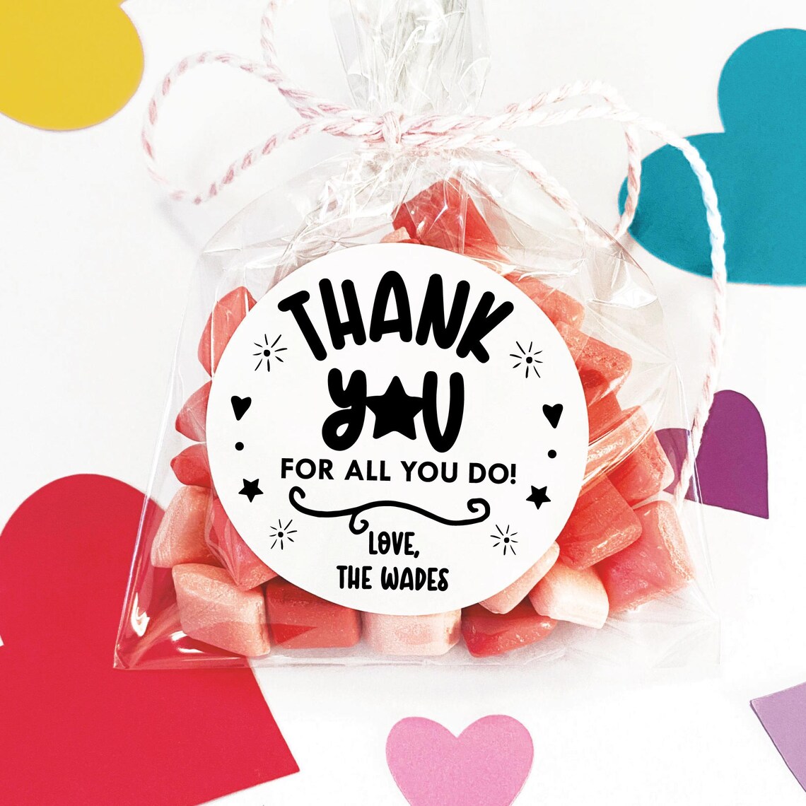 Personalized Thank You Stickers, School Staff Appreciation Week Favor ...
