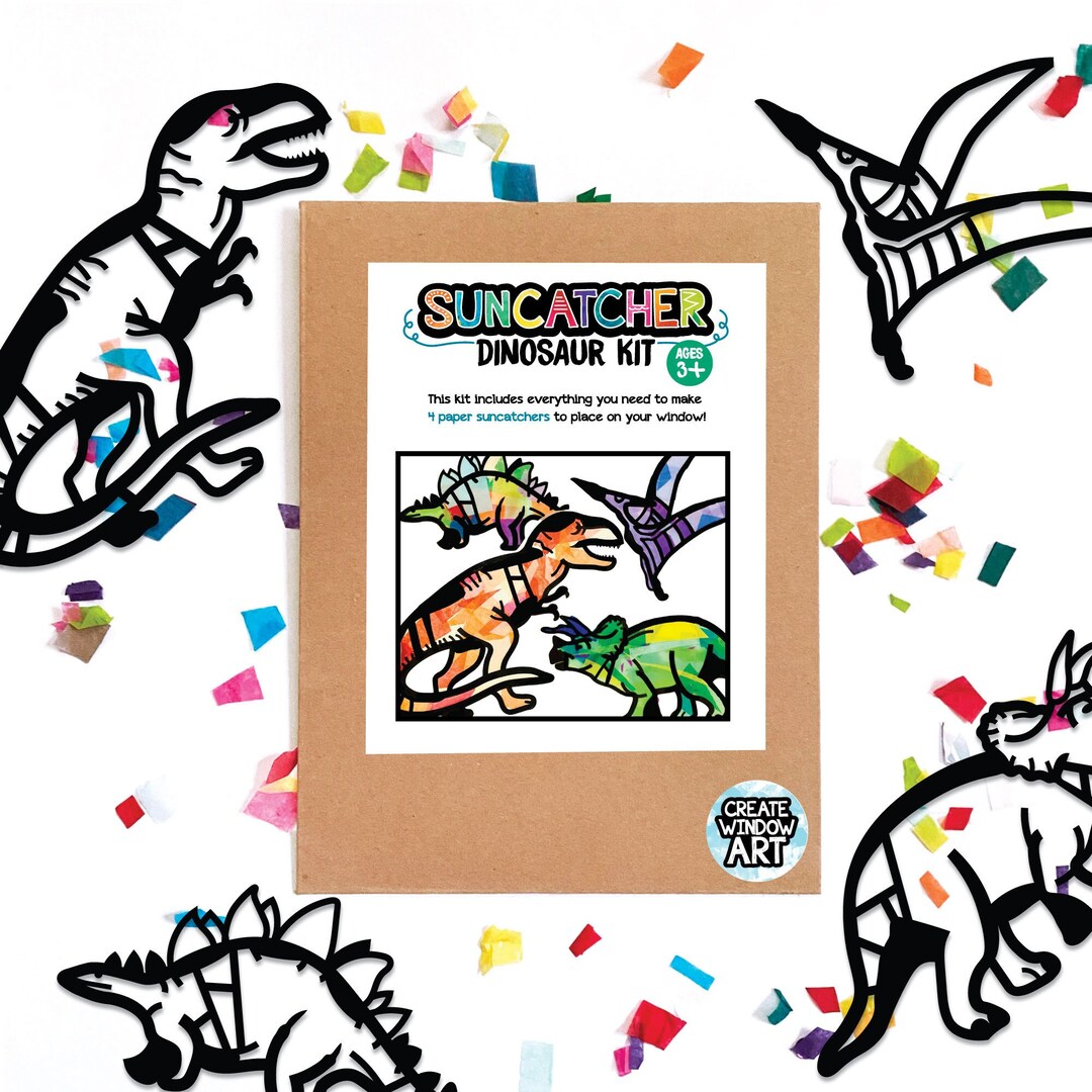 Dinosaur Suncatcher Kit: Kids Arts & Crafts Activity - Etsy