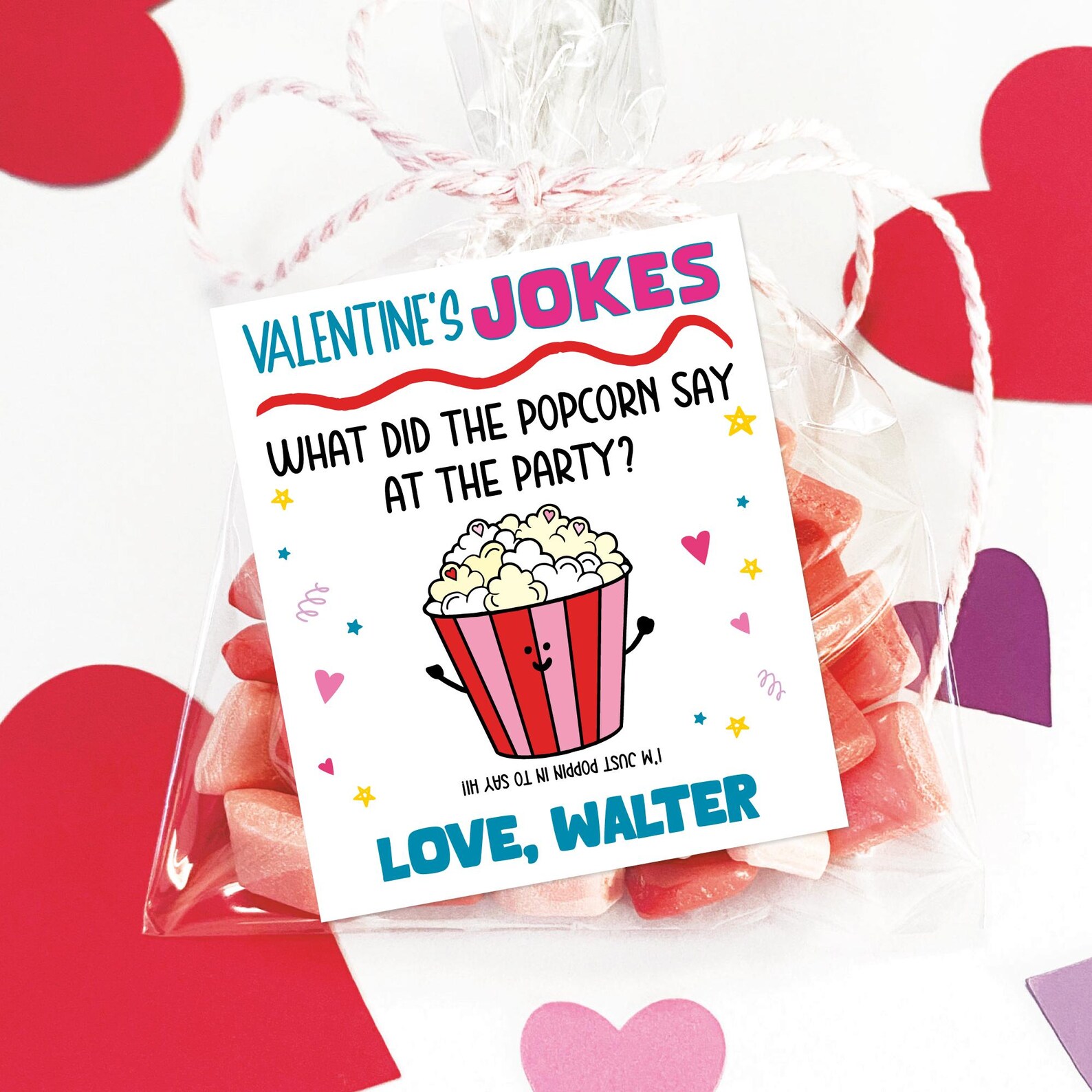 Popcorn Valentines Day Cards Printable, Kids Joke Valentine's Day Card ...
