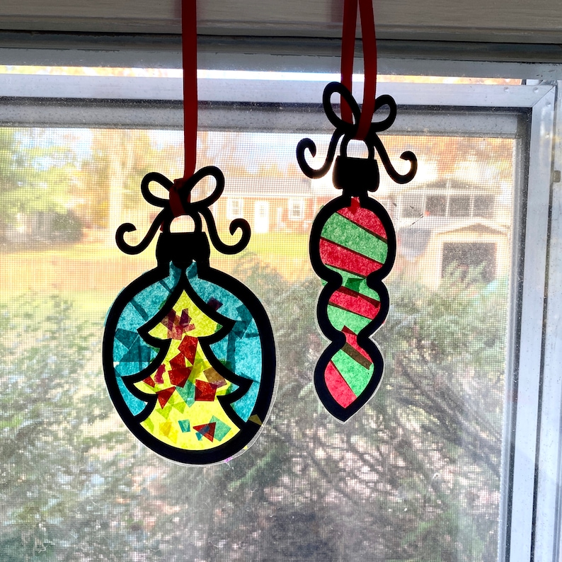 DIY 7 Holiday Ornament Suncatcher Kit Christmas Arts and - Etsy