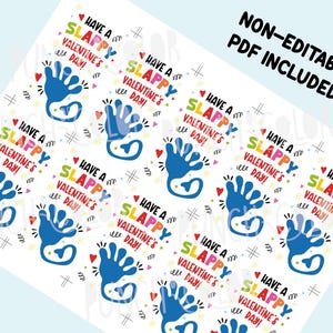 High Five Hand Kids Valentine, Printable Sticky Hand Valentine Tags ...