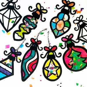 Ornament Making DIY Kit, Tissue Paper Christmas Ornament Arts and ...