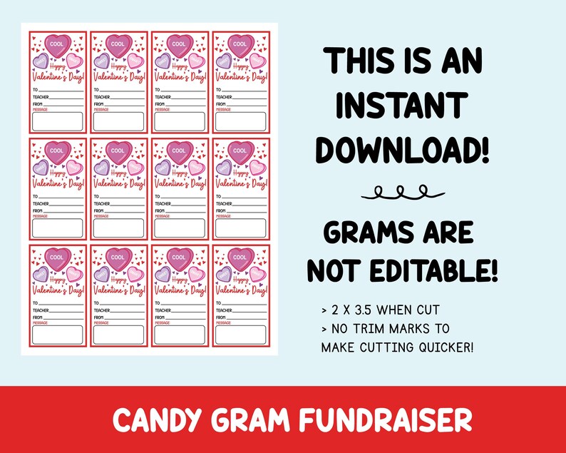 Valentine's Day Candy Gram Fundraiser From, Printable Valentine Flyer ...