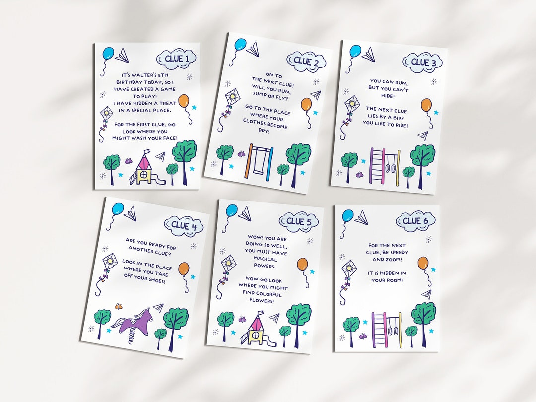 Playground Birthday Party Scavenger Hunt Template, Printable Park Party ...