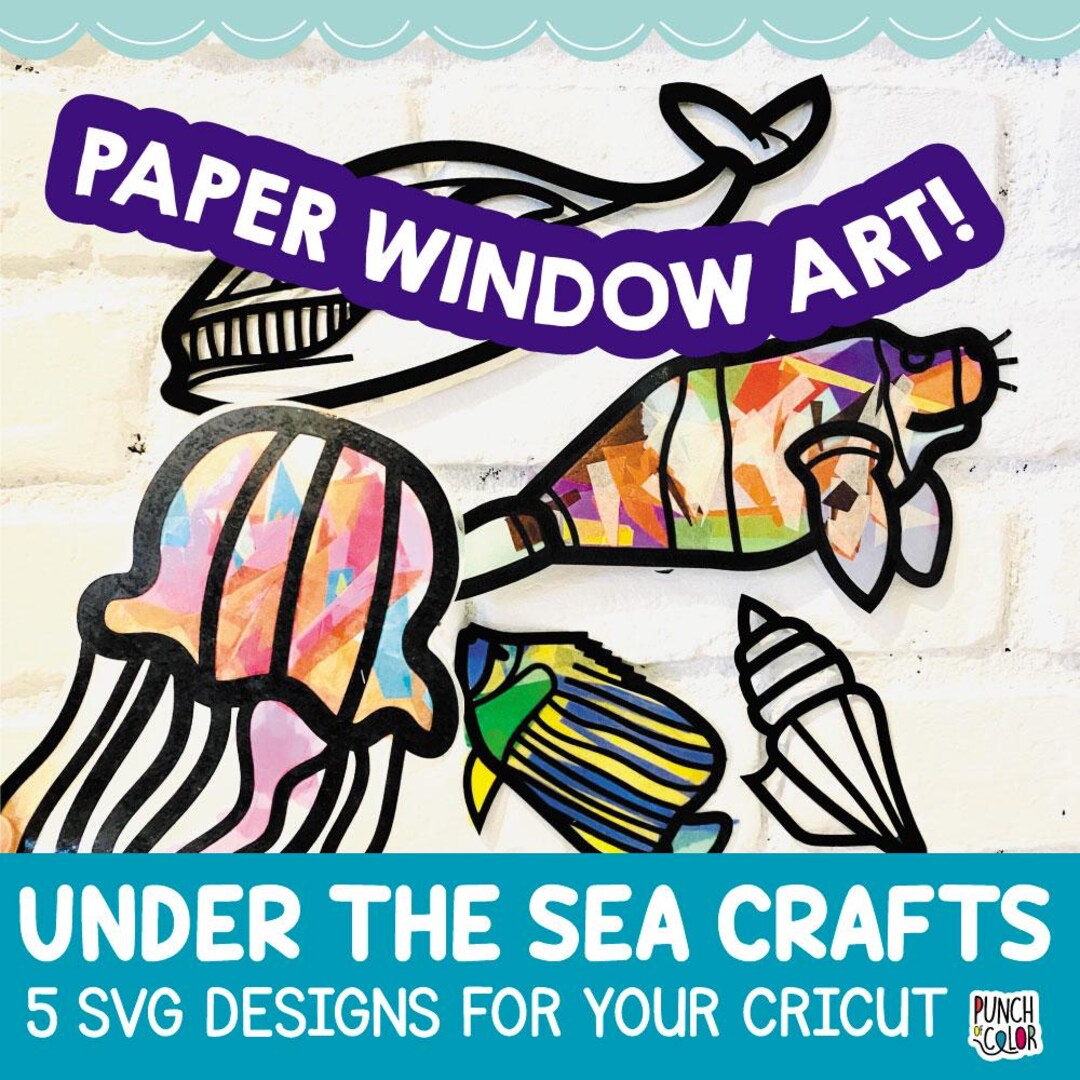 SVG File 5 Ocean Sea Animals, Make Under the Sea Suncatchers on Your ...