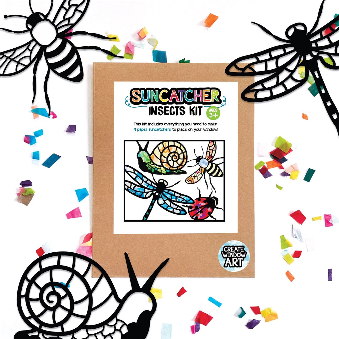 Bugs and Insects Suncatcher Arts and Crafts Kit for Kids, Easter Basket ...