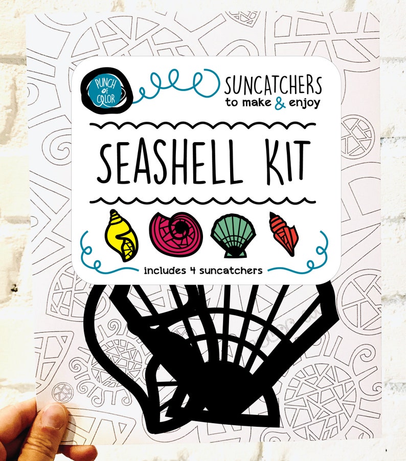 Seashells suncatcher kit kids craft kit crafts for kids | Etsy