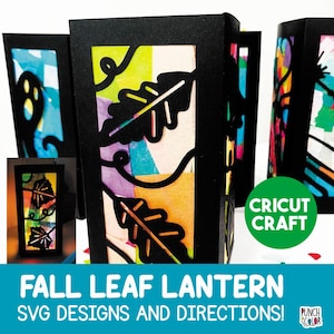SVG File Fall Leaf Lanterns, Autumnluminary Cricut Craft, Laser Cut ...