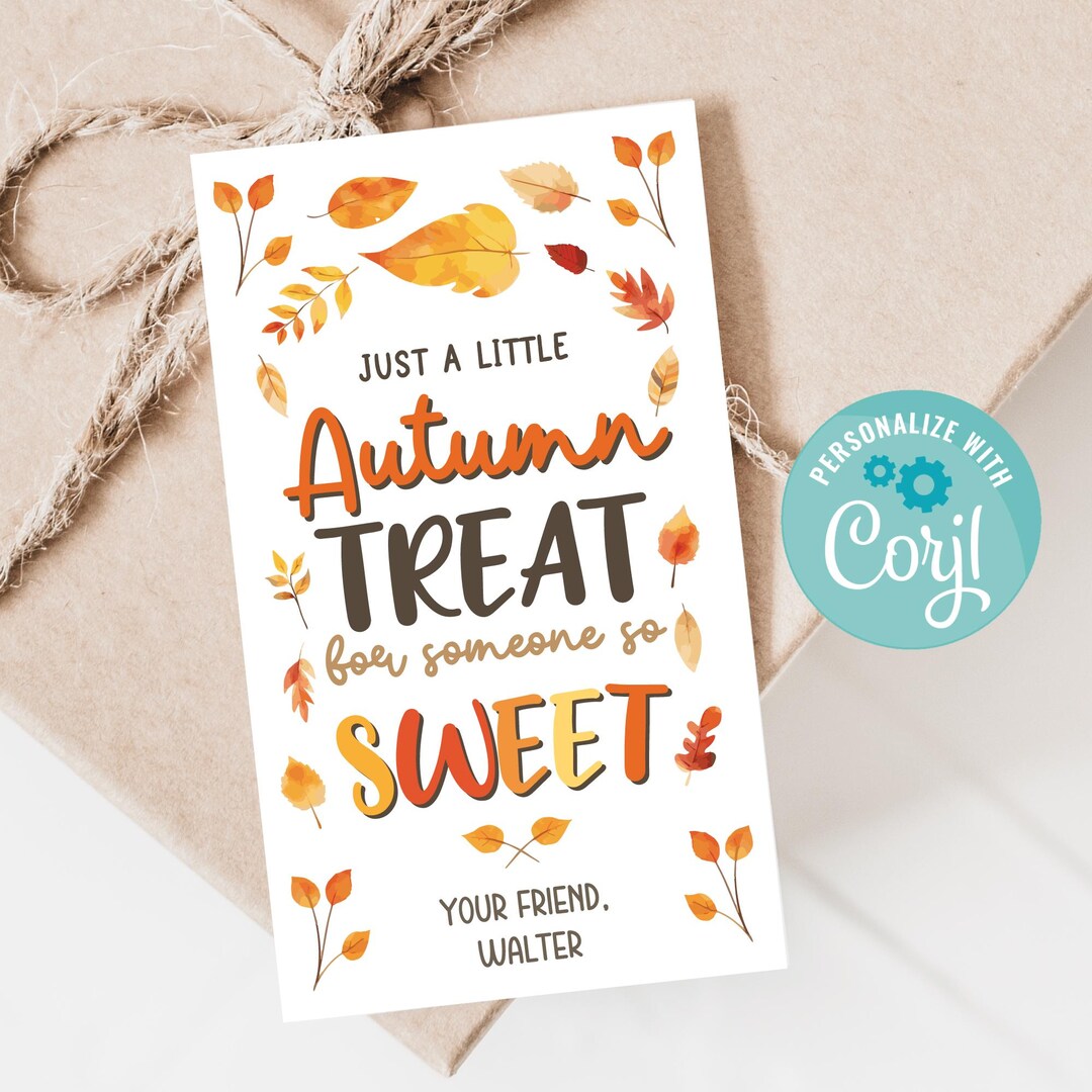 Printable Autumn Treat for Someone Sweet Gift Tag, Editable Fall Treat ...