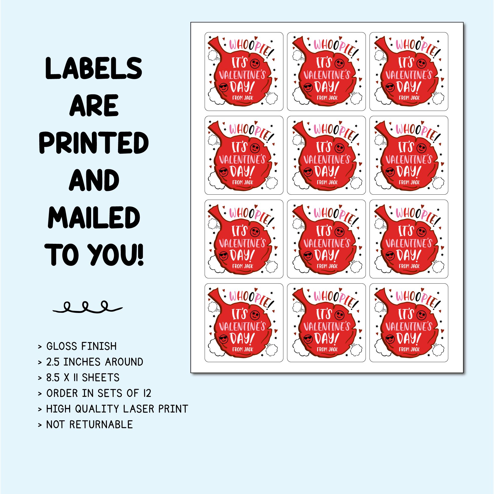 Whoopee It's Valentine's Day Favor Stickers, Whoopee Cushion Valentine ...