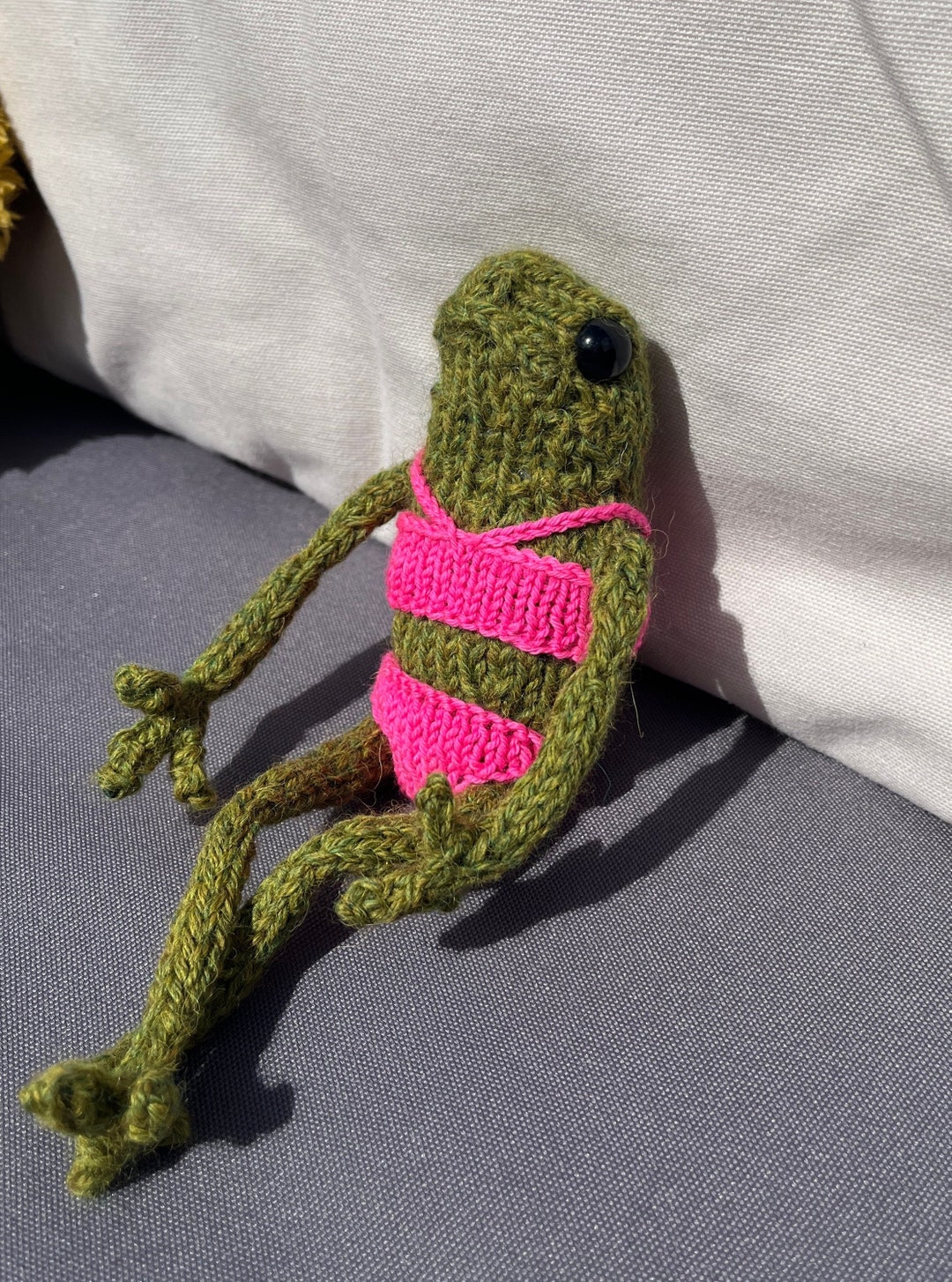 Hand Knit Frog In Bikini Instagram Frog Summer Frog Bikini Etsy
