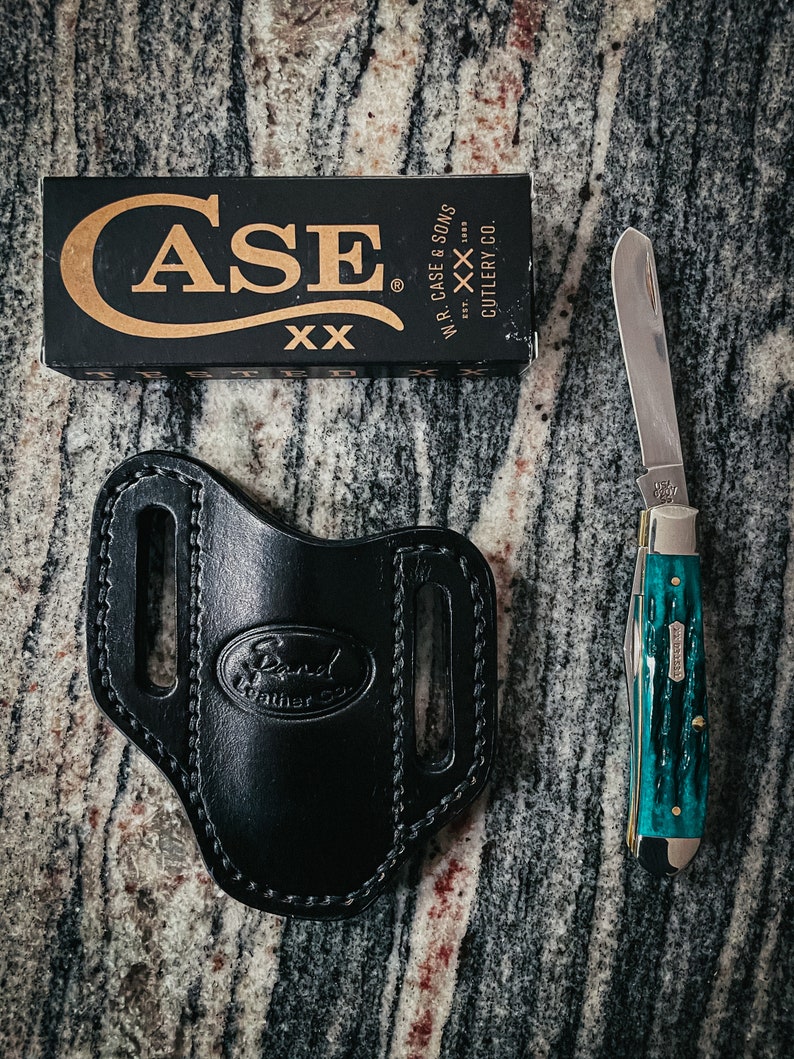 Leather Sheath With Pocket Knife Gift for Men Gift for Hunters Gift for ...