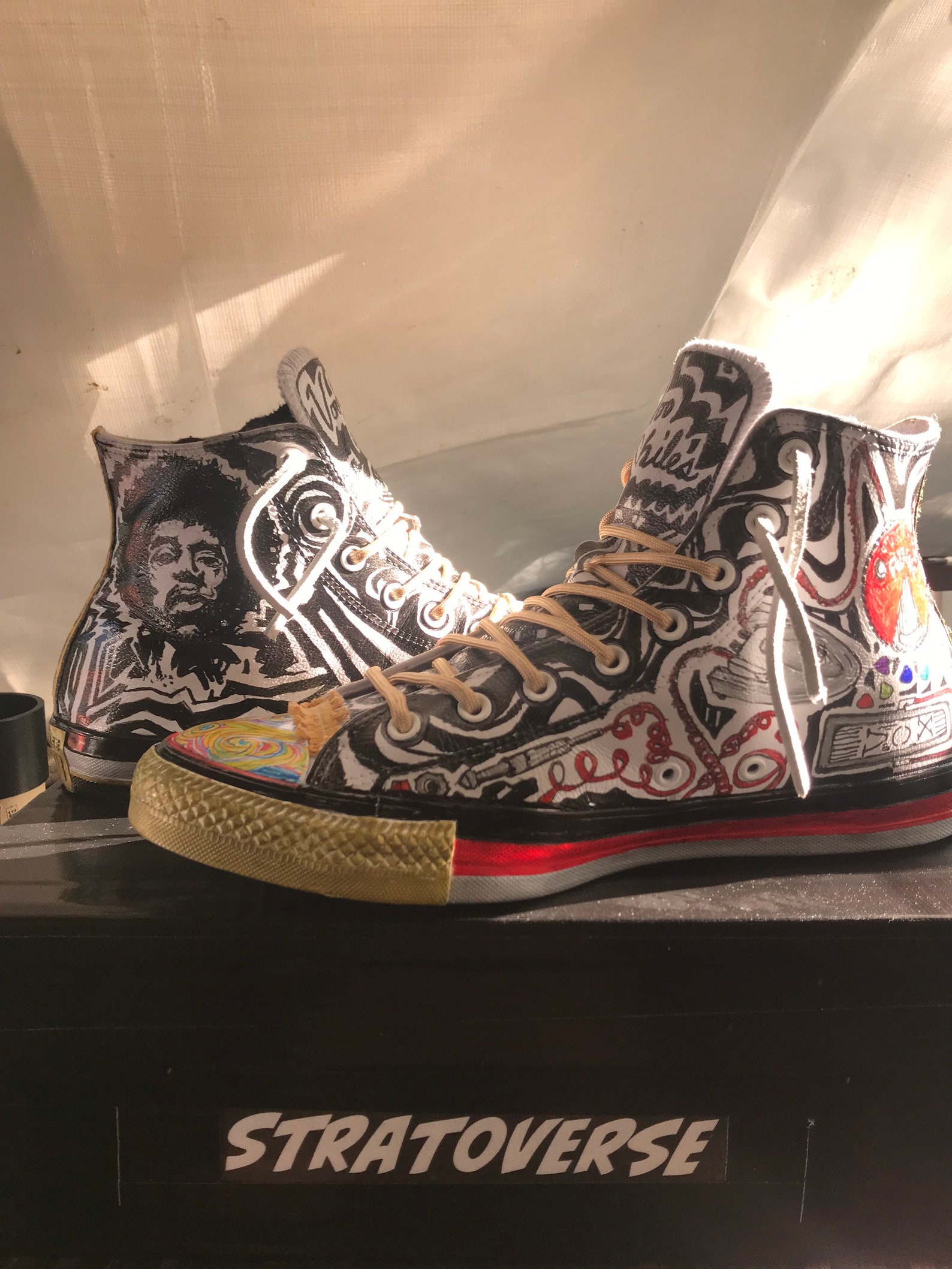 Jimi Hendrix Sneakers Custom Converse Fender Stratocaster - Etsy