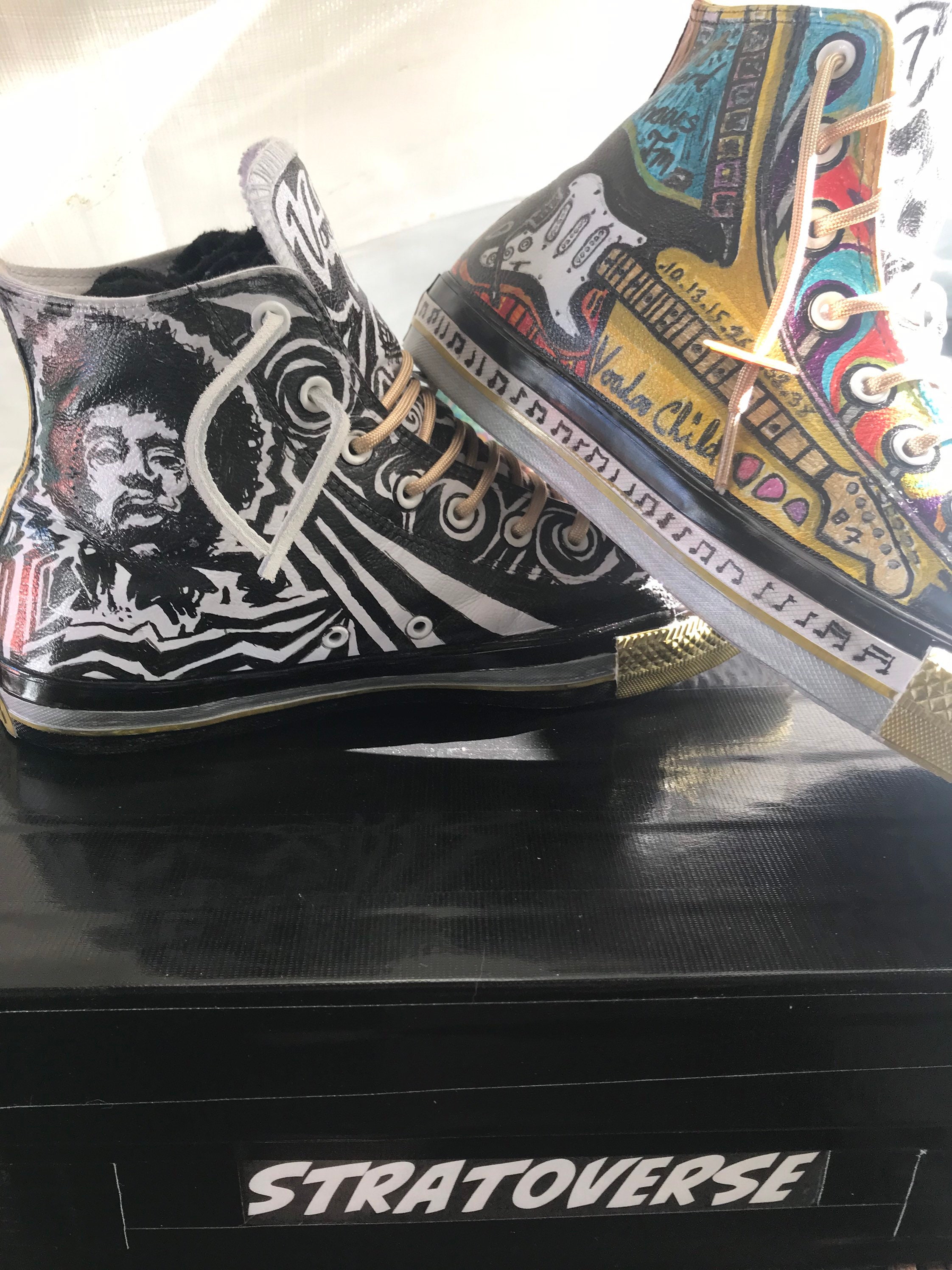 Jimi Hendrix Sneakers Custom Converse Fender Stratocaster - Etsy