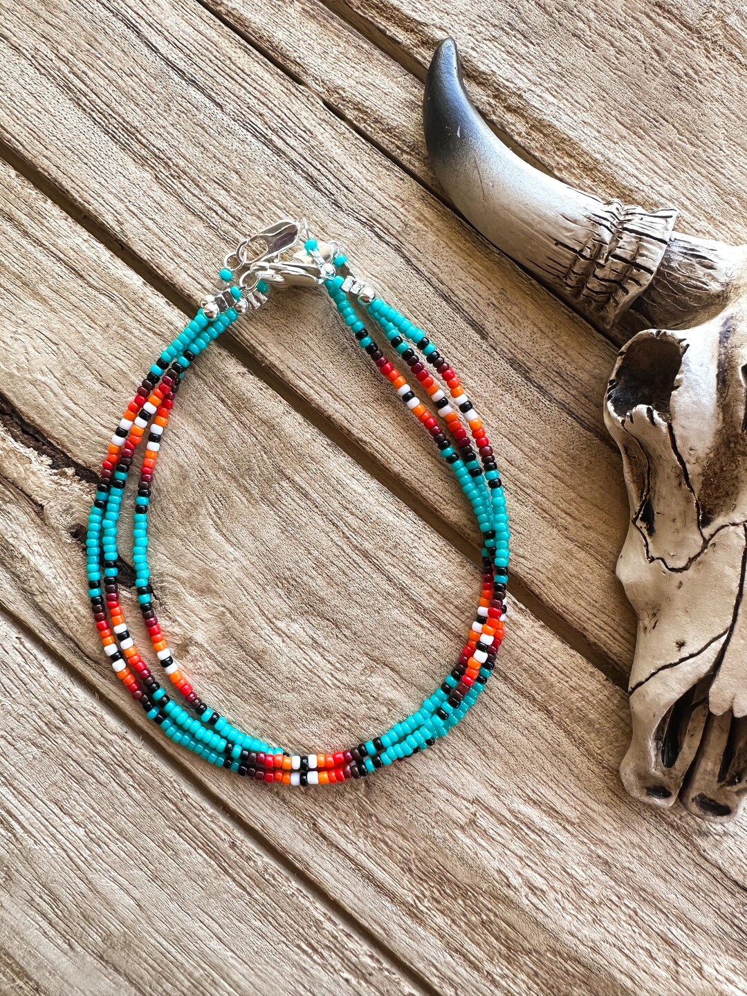 Beaded Anklet | Native American Beadwork - Etsy