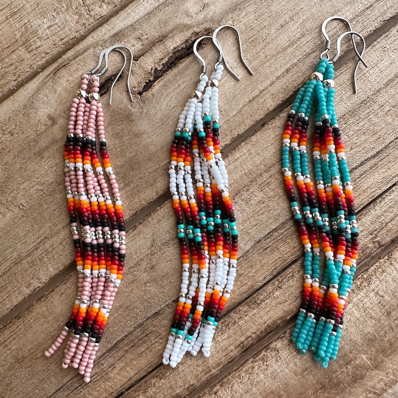 Native American Beaded Earrings - Etsy