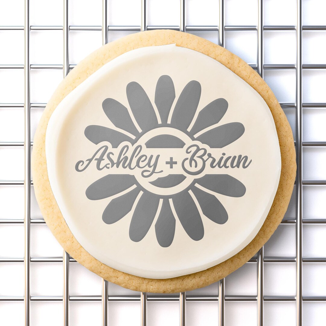 Custom Sunflower Wedding Cookie Stencils Gift | Personalized Sunflower ...