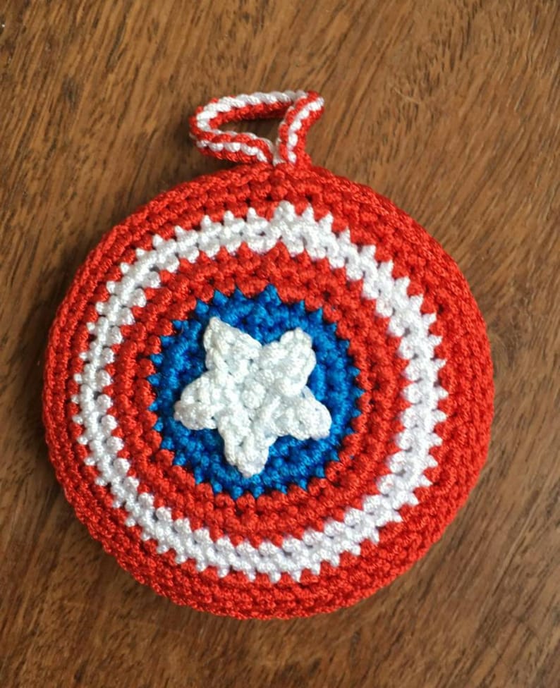 Crochet Captain America Shield 3D Keychain Handmade Toy - Etsy Hong Kong