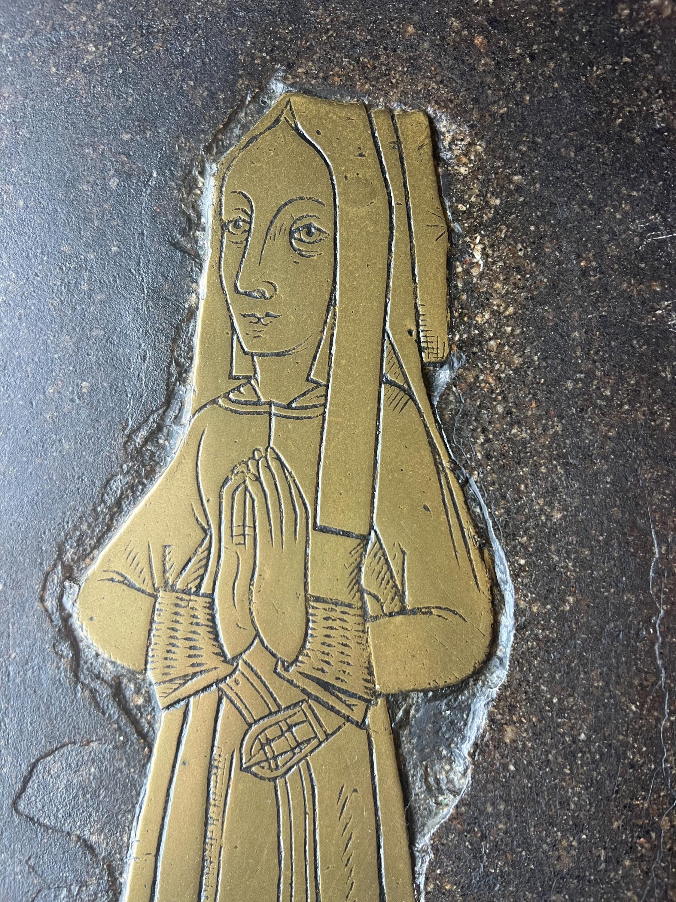 Wall Mounted Medieval Brass Rubbing Plaque Wall Hanging Elizabeth St ...