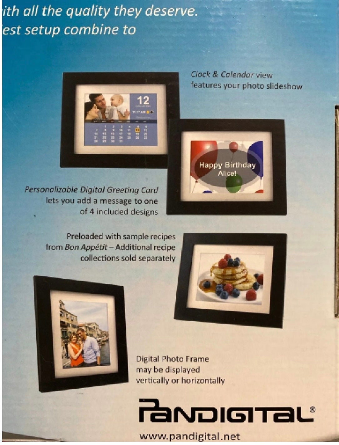 Digital Frame Pandigital Panimage 8 LED Digital Photo Frame 1600 Images ...