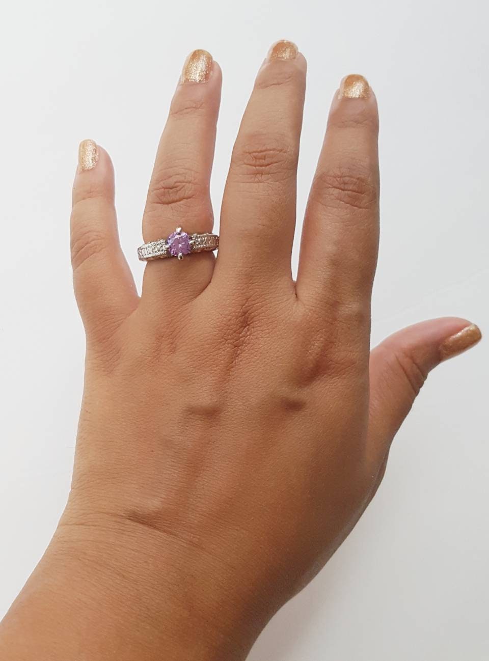 Swarovski Crystal Violet Silver Ring Size 6.25 | Etsy