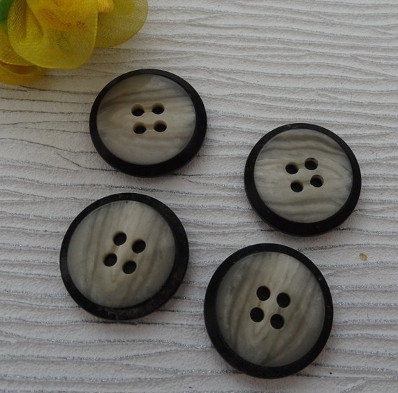 Set of 4 Original Navy Blue and Grey Buttons 4 Holes 2.1 Cm - Etsy