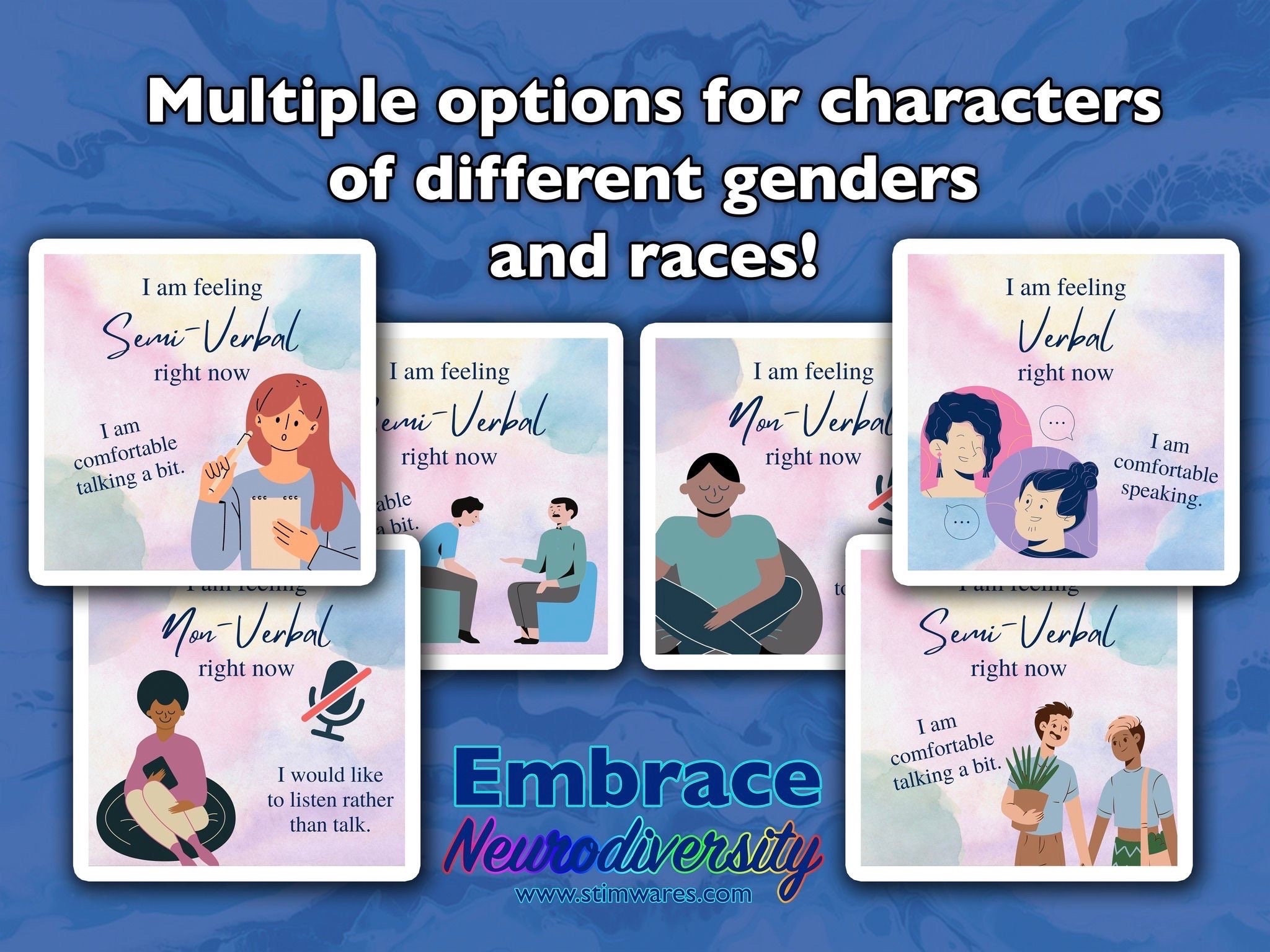 Nonverbal / Non-speaking ASD Communication Cards for Adults Helps to ...