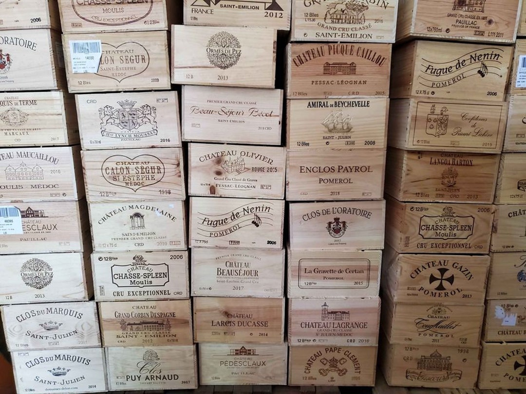 Boîte à vin en bois / caisse de 12 bouteilles. Français, Authentique ...