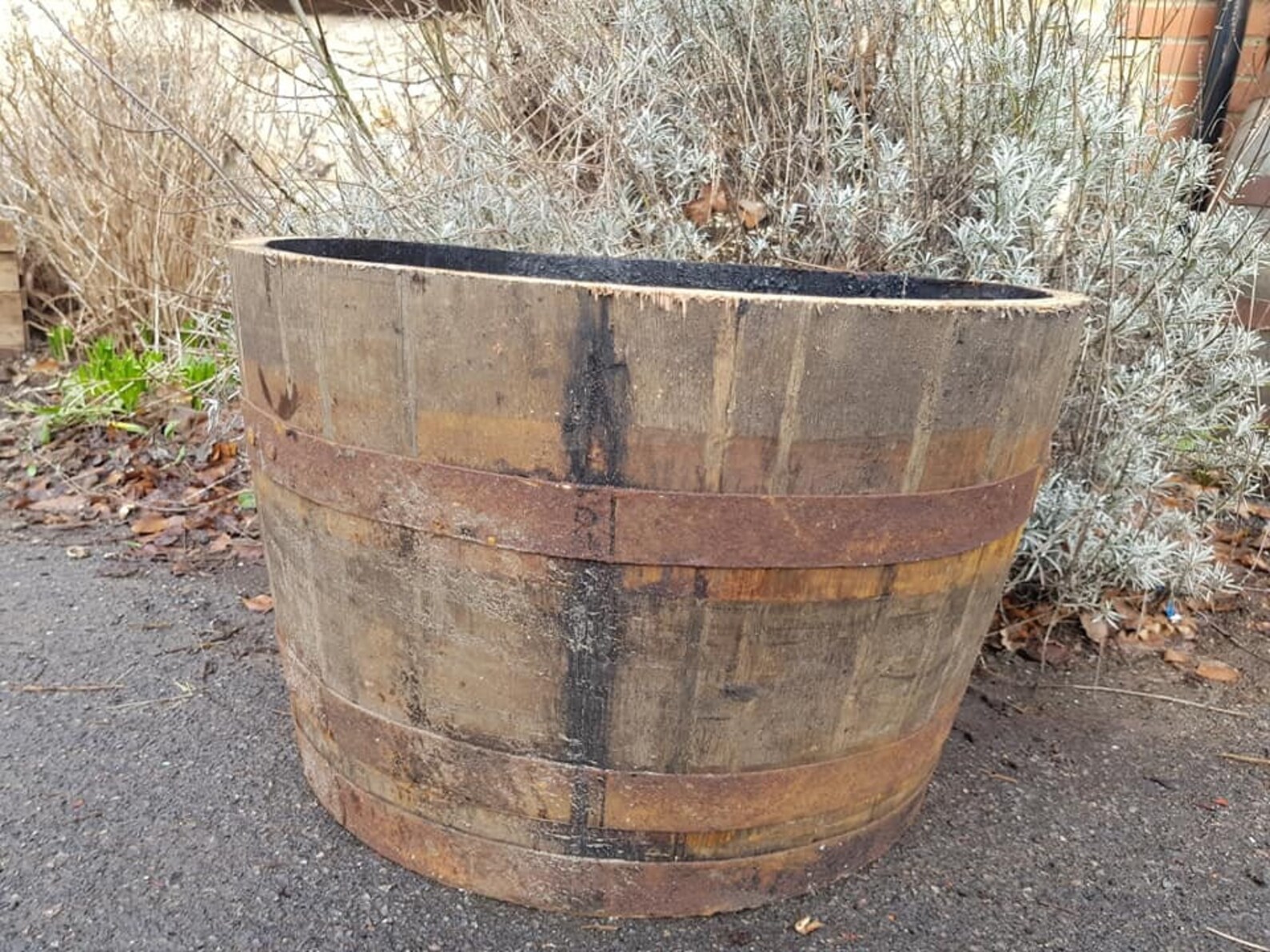 WHISKEY BARREL PLANTER Reclaimed Oak Cask Planters Freshly - Etsy UK