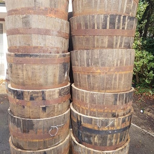 WHISKEY BARREL PLANTER - Reclaimed Oak Cask Planters - Freshly Made to ...